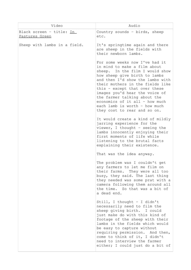 Sheep film script 2 | PDF