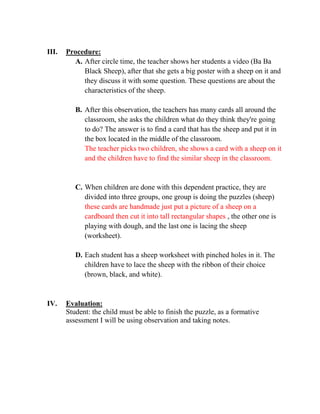 Sheep lesson plan | DOCX