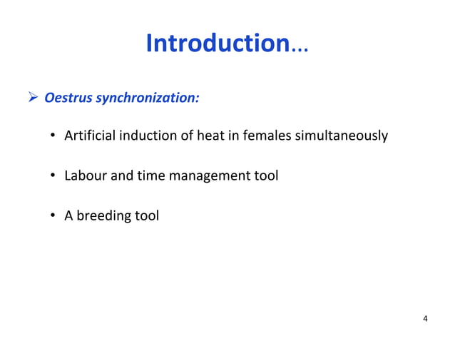 Conventional method of oestrus synchronization in sheep | PPTX | Birth ...