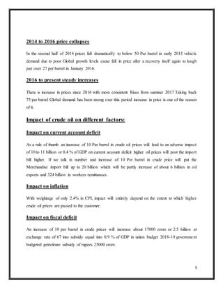 Impact of crude oil in India | DOCX