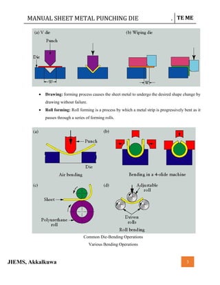 complete minor project report on manual punching die in doc | DOC