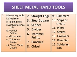 Sheet metal shop | PPTX