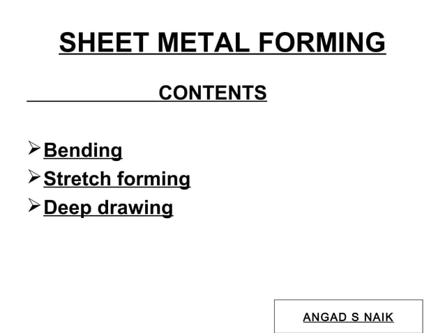 Sheet Metal Forming | PPT