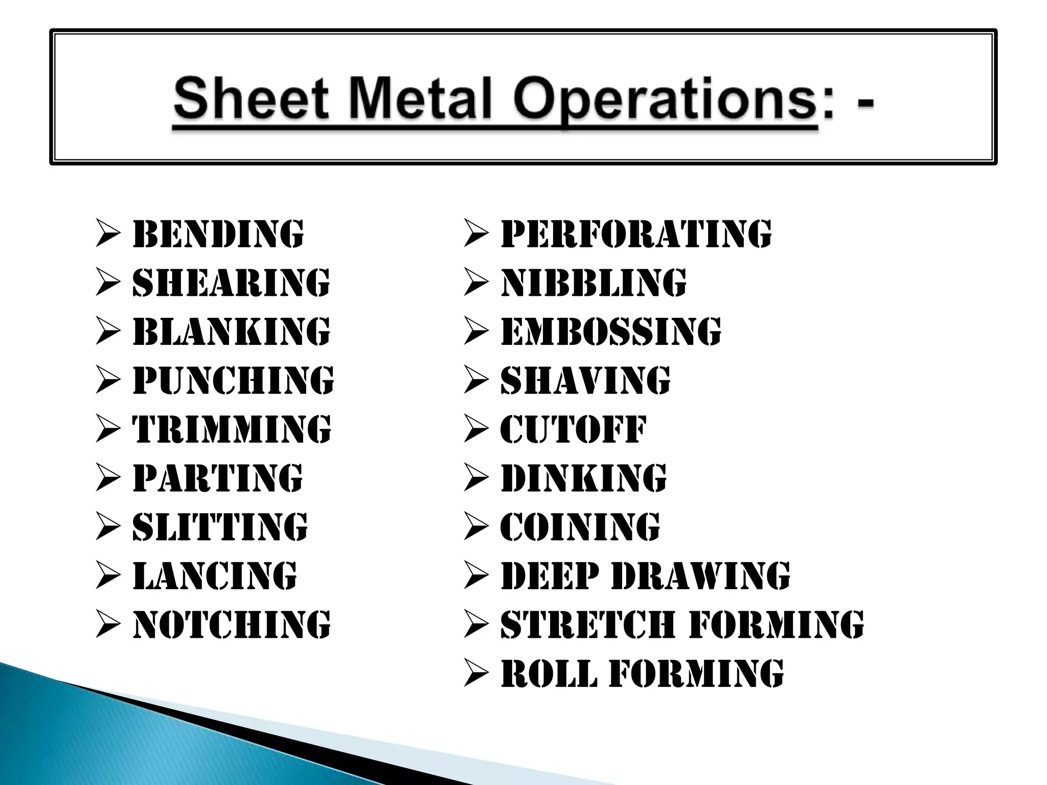 Sheet metal-operations | PPTX