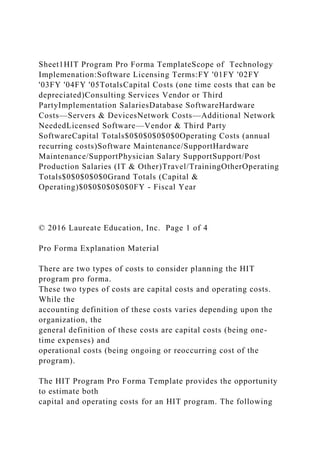 Sheet1HIT Program Pro Forma TemplateScope of Technology Implemena.docx