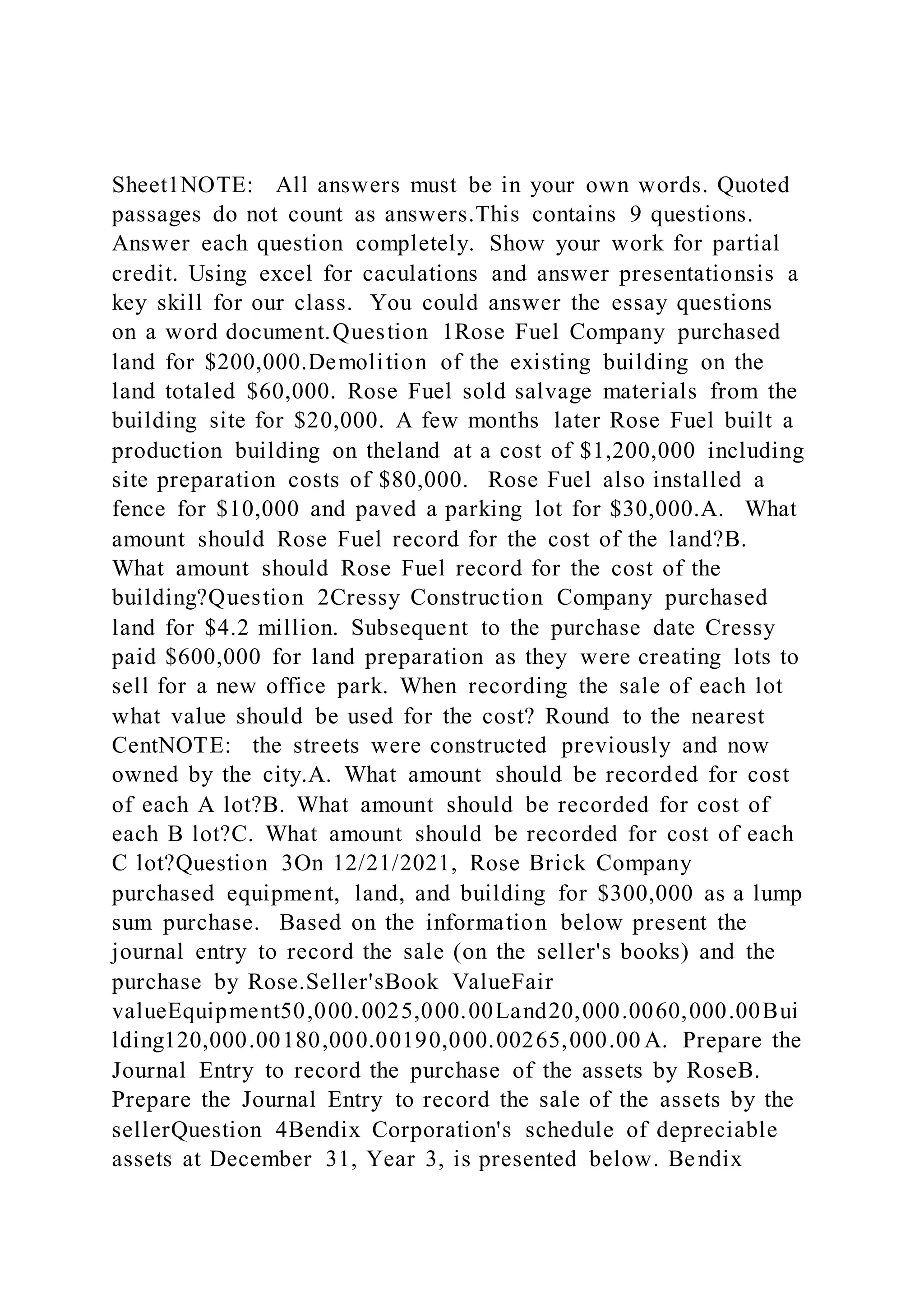 Sheet1 note all answers must be in your own words. quoted passage | PDF