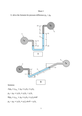 Sheet 1 pressure measurments | PDF