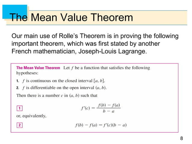 MEAN VALUE THEOREM | PPT