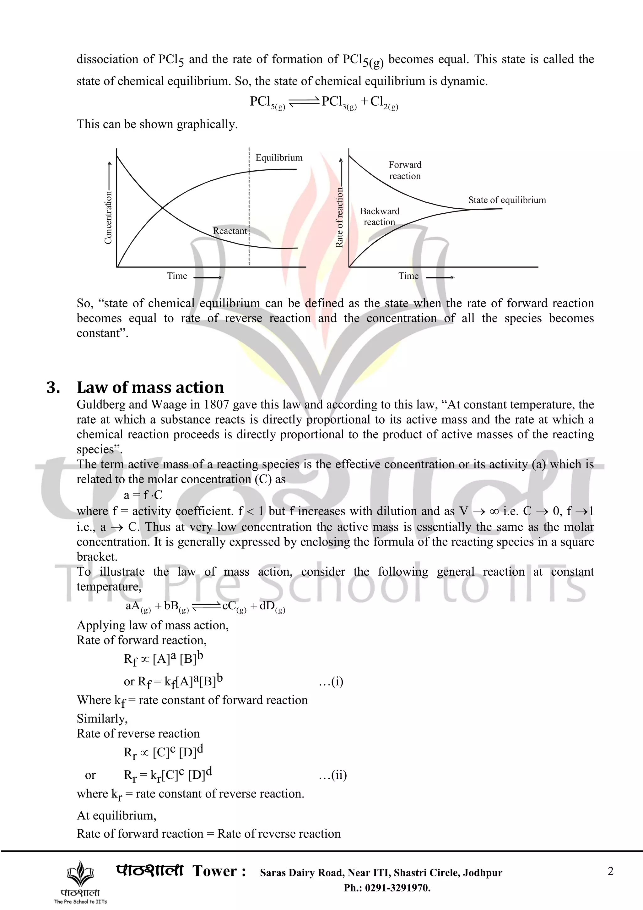 chemical equilibrium for iit jee | PDF