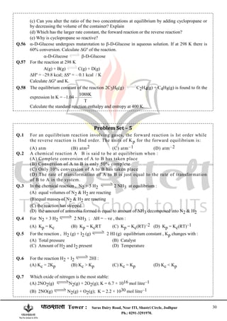 chemical equilibrium for iit jee | PDF