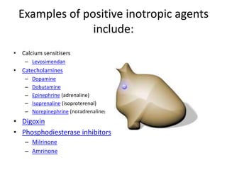 Inotropic agents, or inotropes, are medicines that change the force of ...
