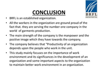 Sheethal organiations study at (brfl) bombay rayon fashions limited | PPT