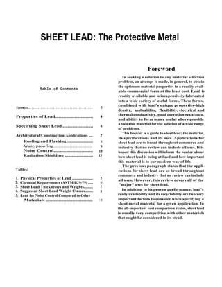Use of Sheet Lead as the Protective Shielding | PDF