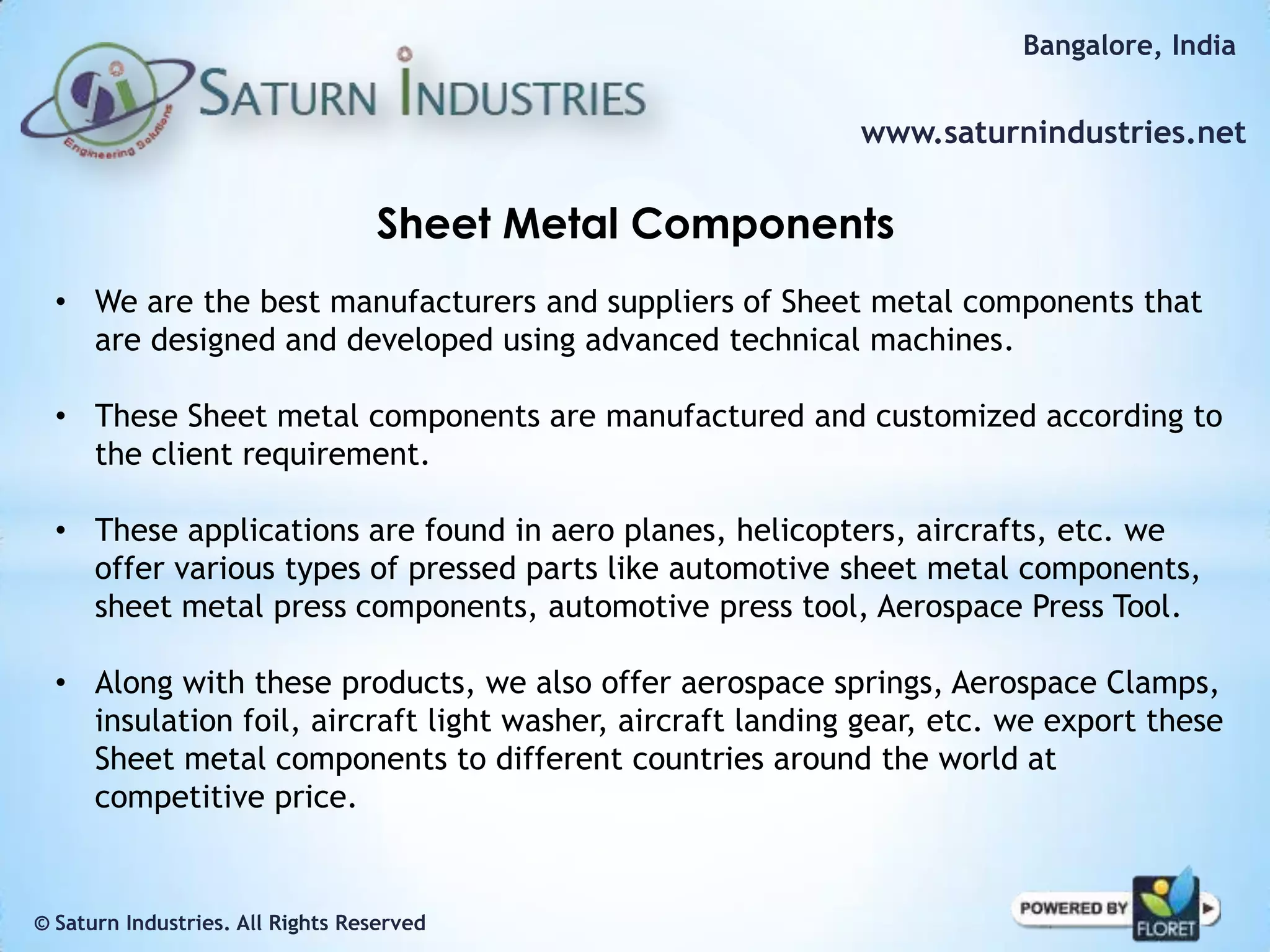 Sheet metal components | PPTX