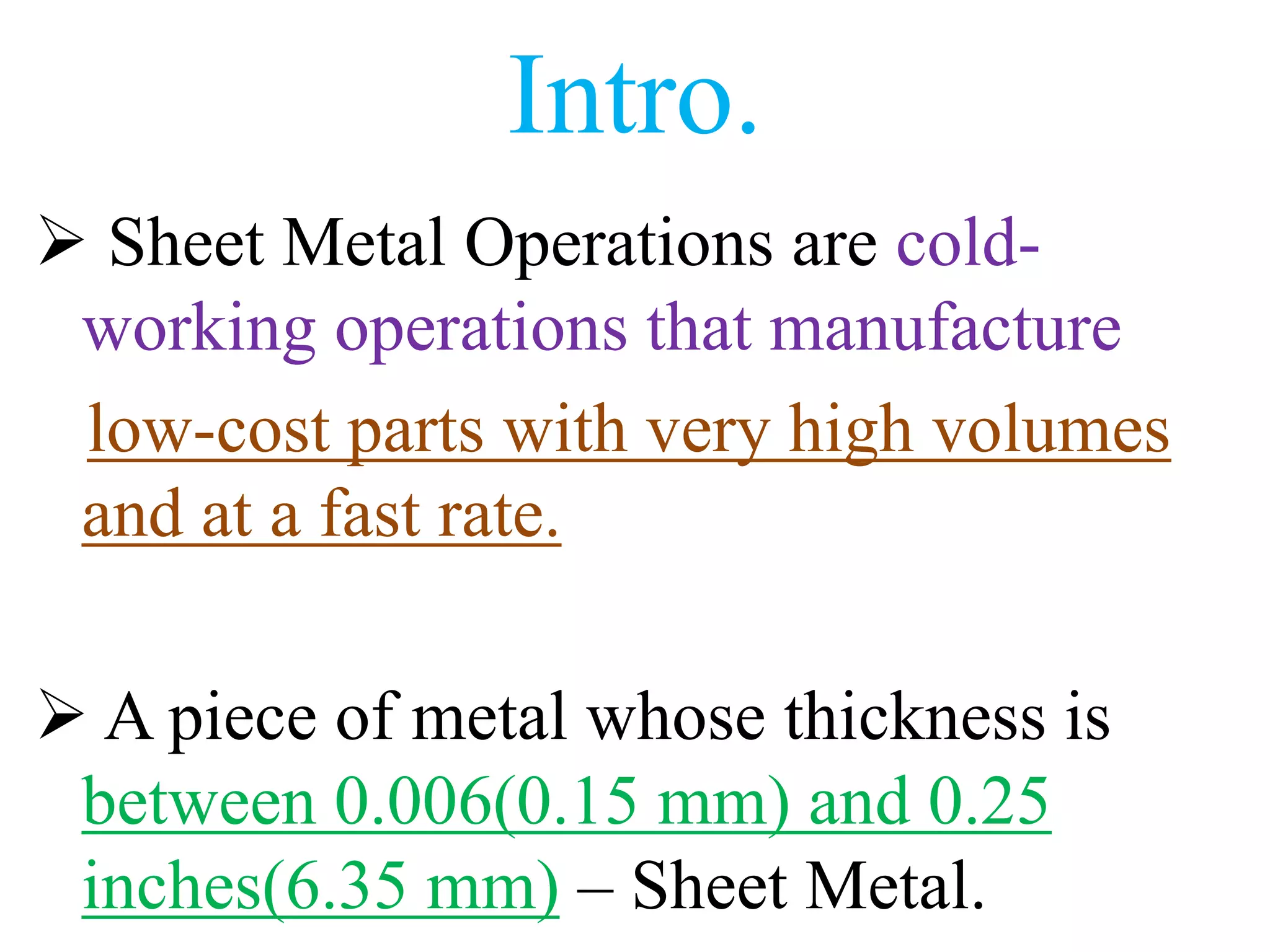 Sheet Metal Operations | PPTX
