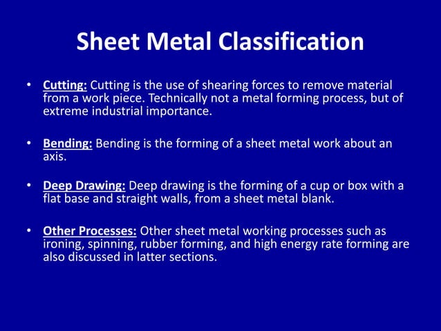 Sheet metal processes | PPT