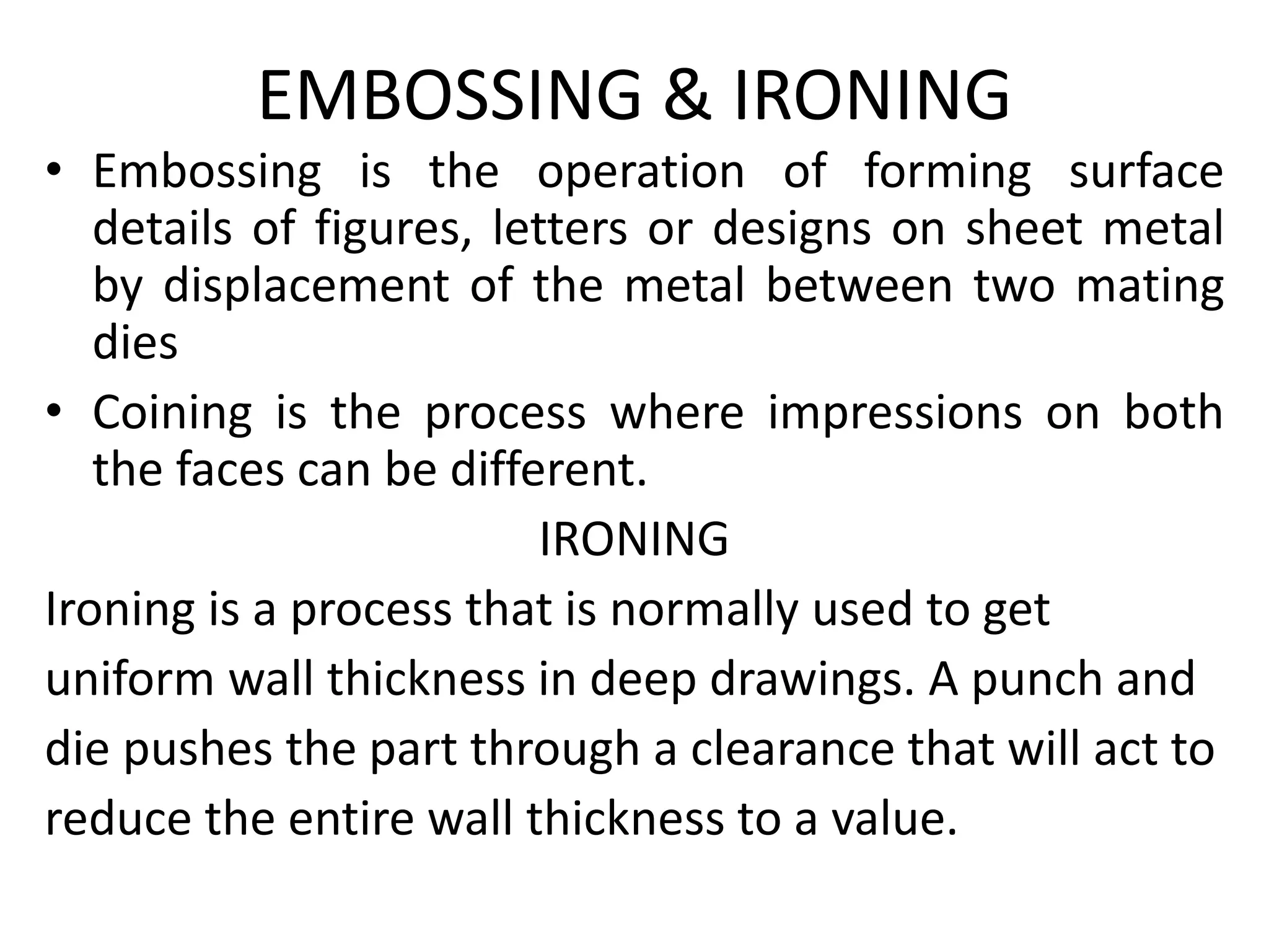 Sheet metal process unit 4 notes | PDF