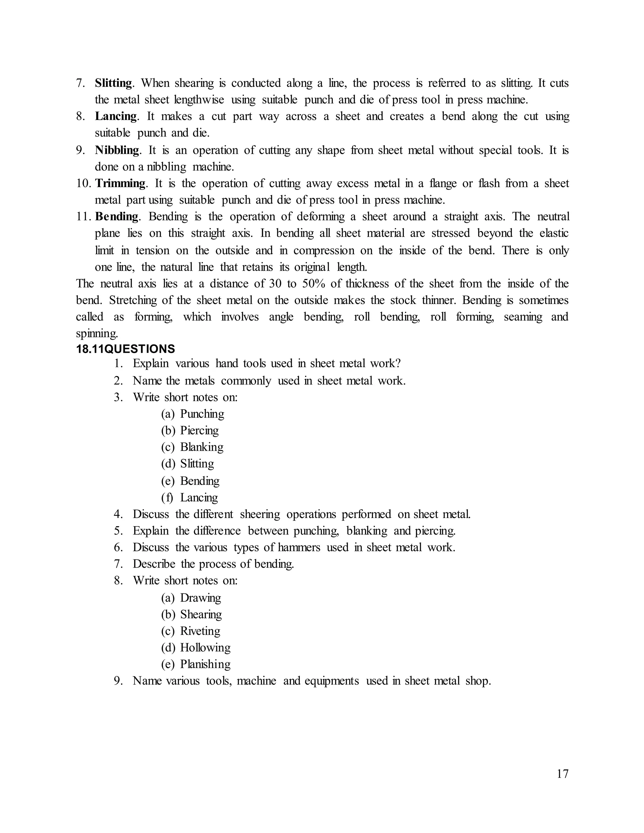 Sheet metal work | DOCX