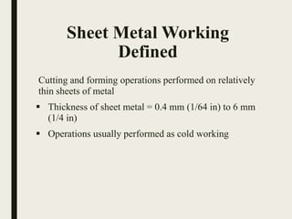 Sheet metal working | PPTX