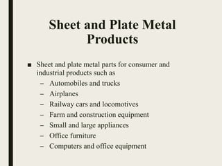 Sheet metal working | PPTX