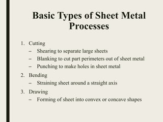 Sheet metal working | PPTX