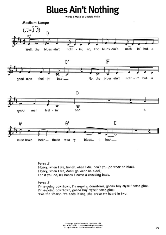 Sheet music the real book of blues (225 songs) | PDF