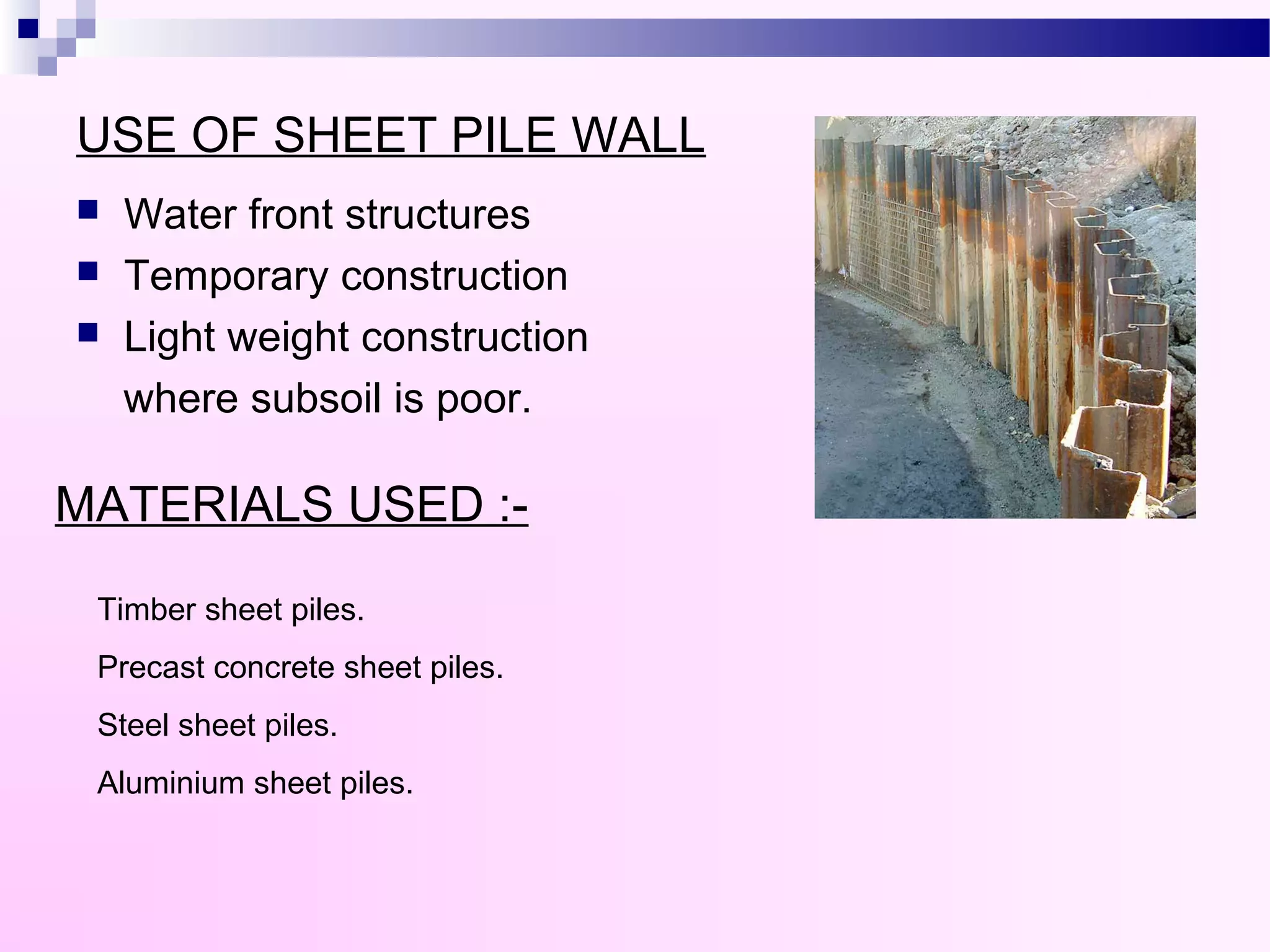Sheet pile and bulkhead (usefulsearch.org) (useful search) | PPT