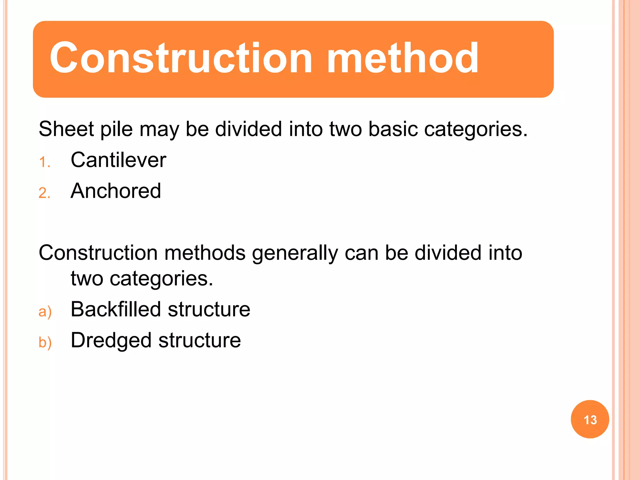 Sheet pile presentation | PPTX