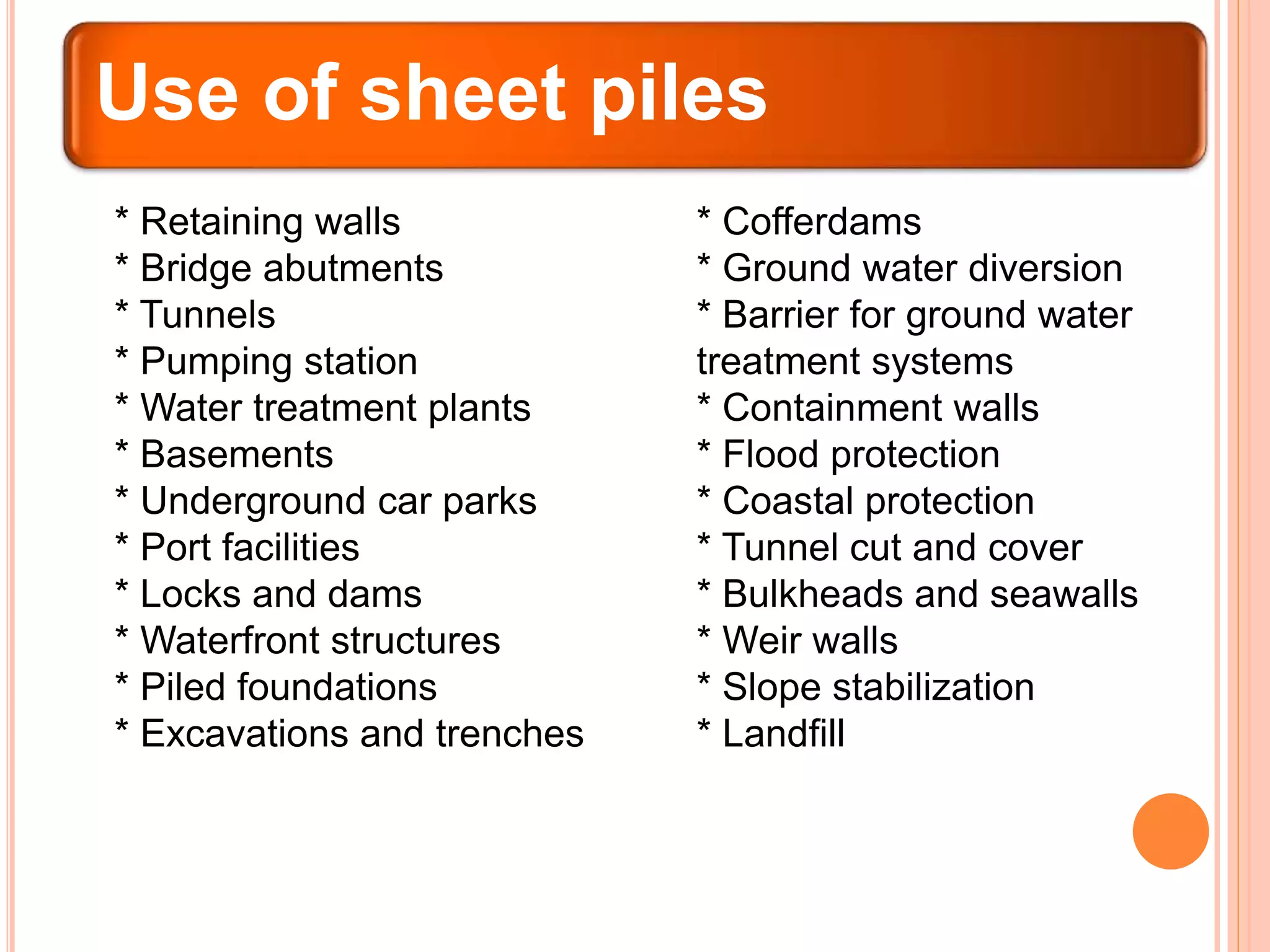 Sheet pile presentation | PPTX