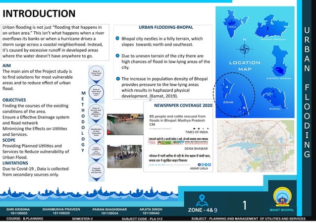 urban floods - case study of Bhopal , ward no-4 and 9 | PPT