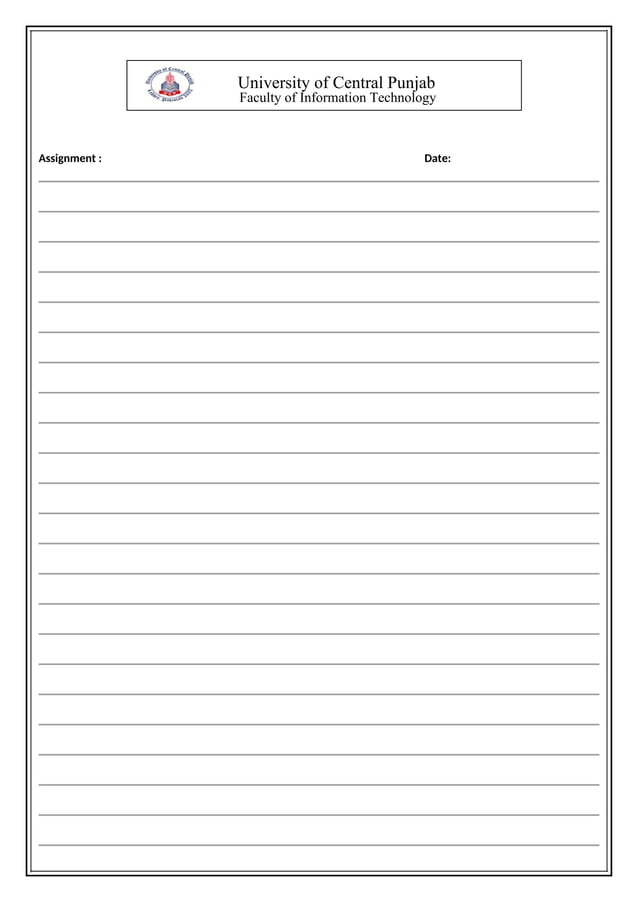 University Assignment Sheet for Computer Science UCP | DOCX