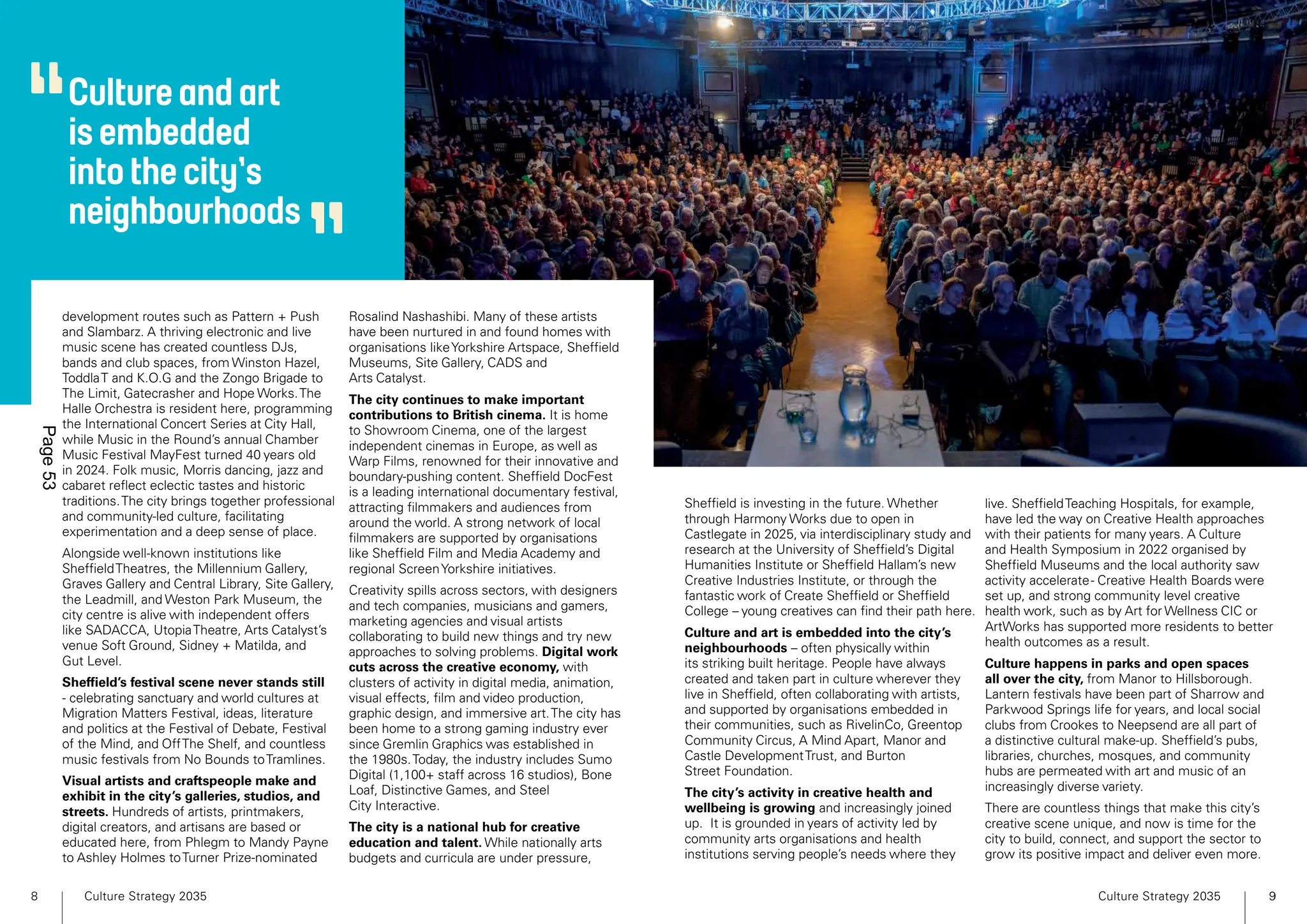 Sheffield Culture Strategy for future years | PDF