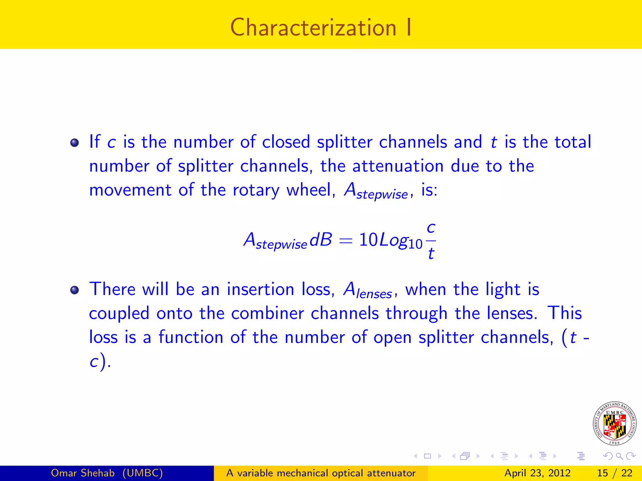 A variable mechanical optical attenuator | PDF