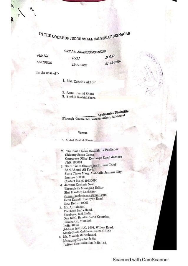 Shehla rashid injunction order | PDF