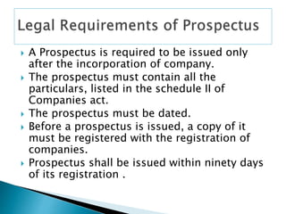 prospectus of a company | PPTX