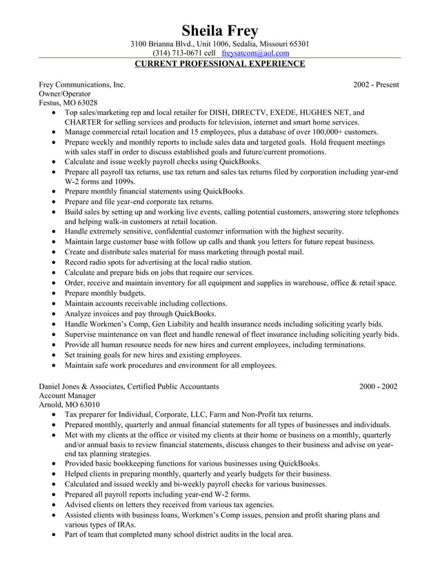 Sheila frey resume | PDF