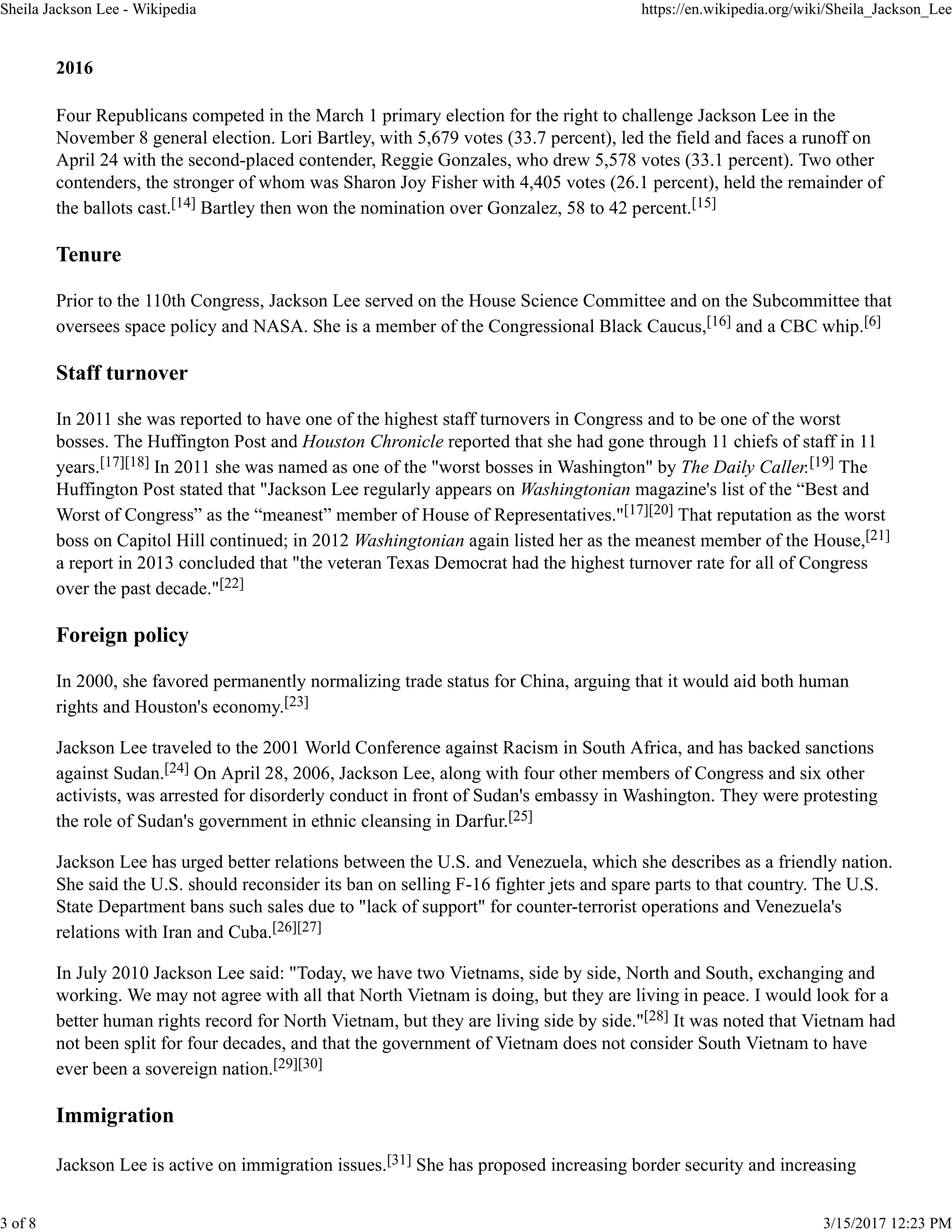 Sheila Jackson Lee wikipedia (highlighted) | PDF