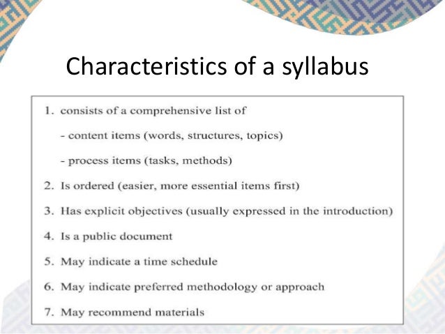 Sheila tamizrad types of syllabus