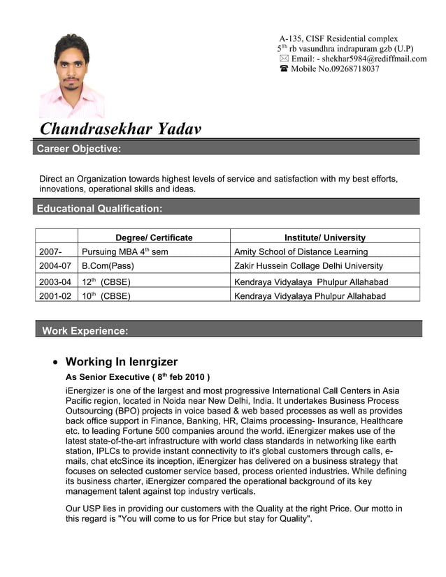 Shekhar resume | DOC