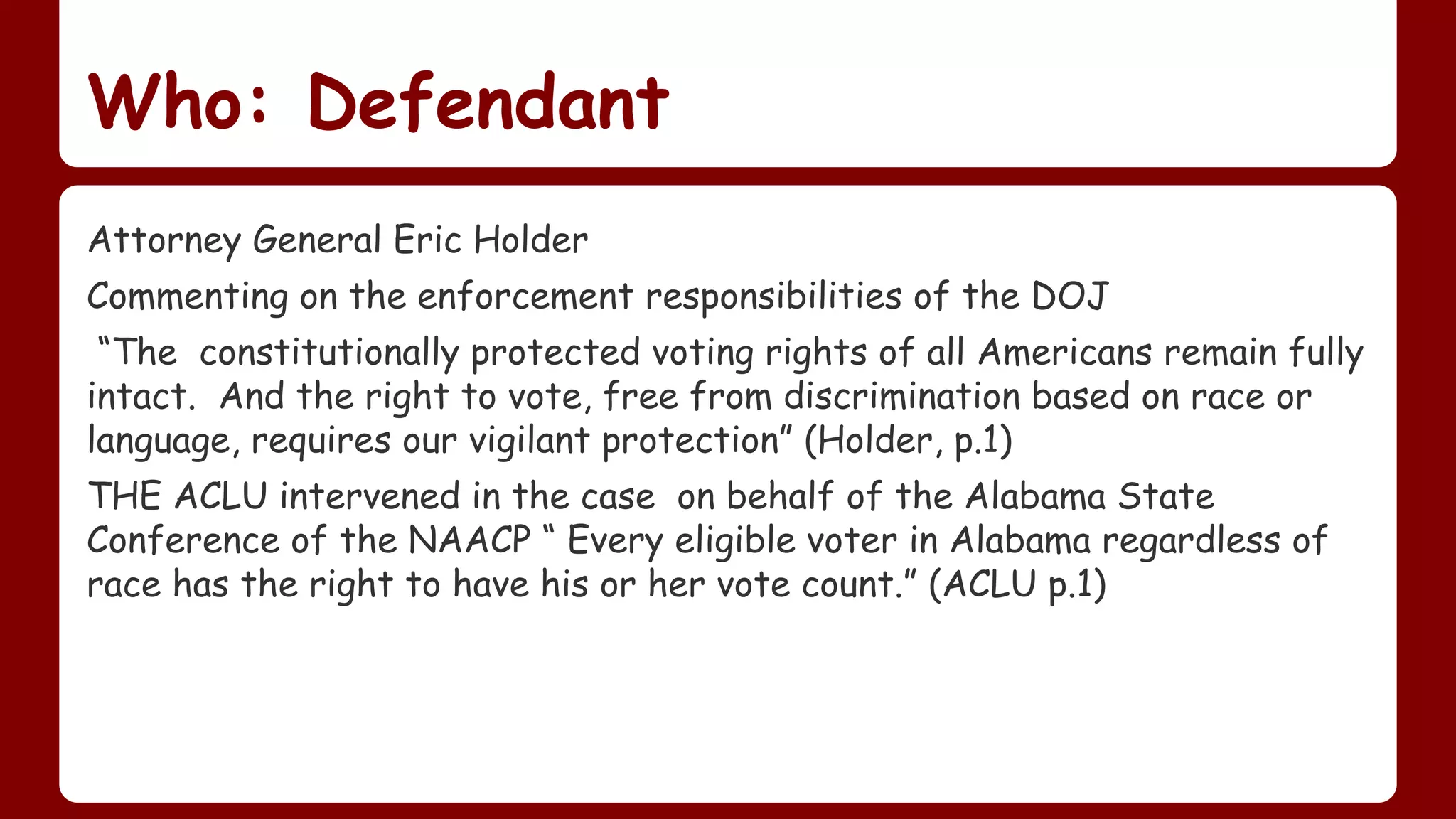 Shelby county vs. holder | PPT