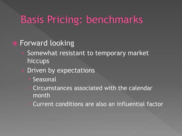 Basis Pricing and Spot Markets: Market governance and crude oil pricing ...