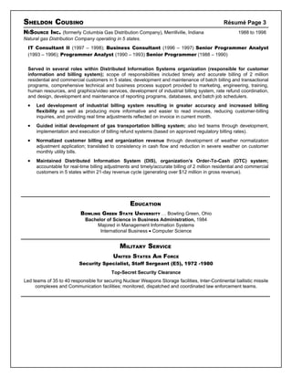 Sheldon cousino resume | DOC