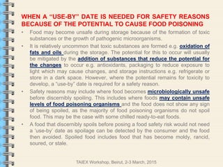 Shelf life and date marking requirements for packaged food | PPTX