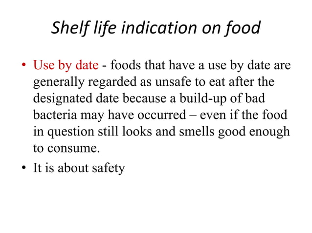 Shelf life of food | PPTX | Chemistry | Science