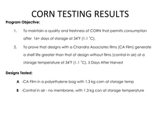 Shelf Life Testing Corn | PPT