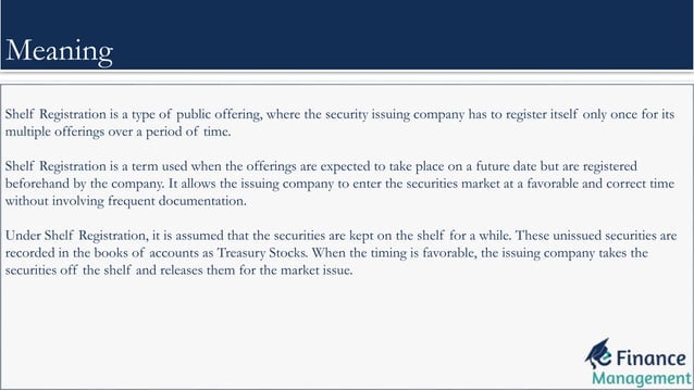 Shelf Registration | PPT