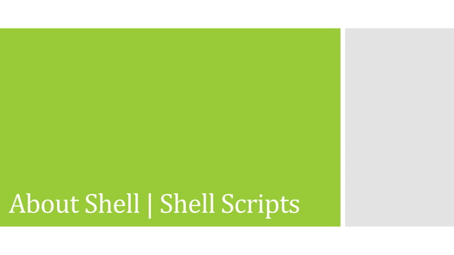 Shell & Shell Script | PPT