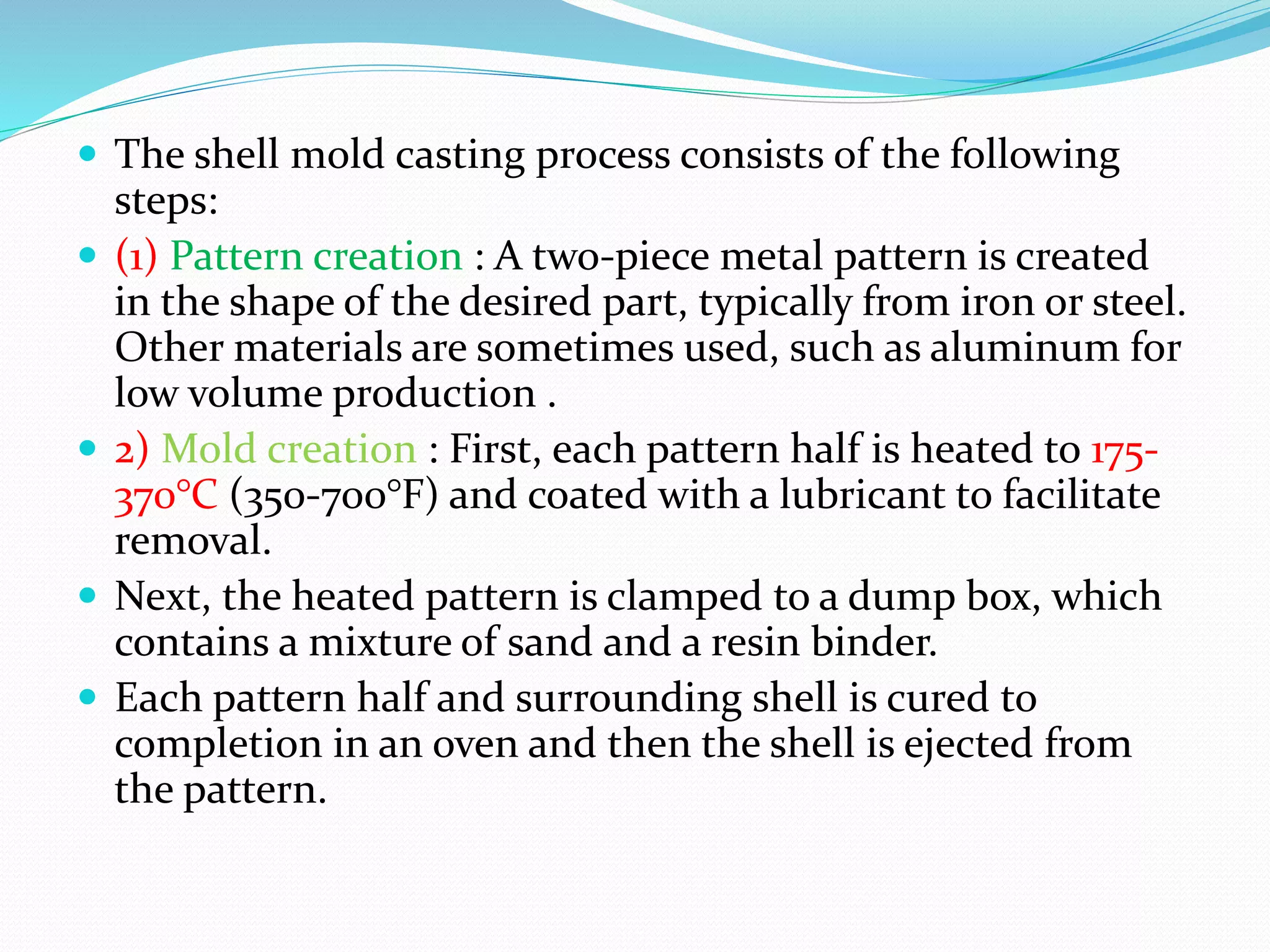 Shell molding process | PPTX