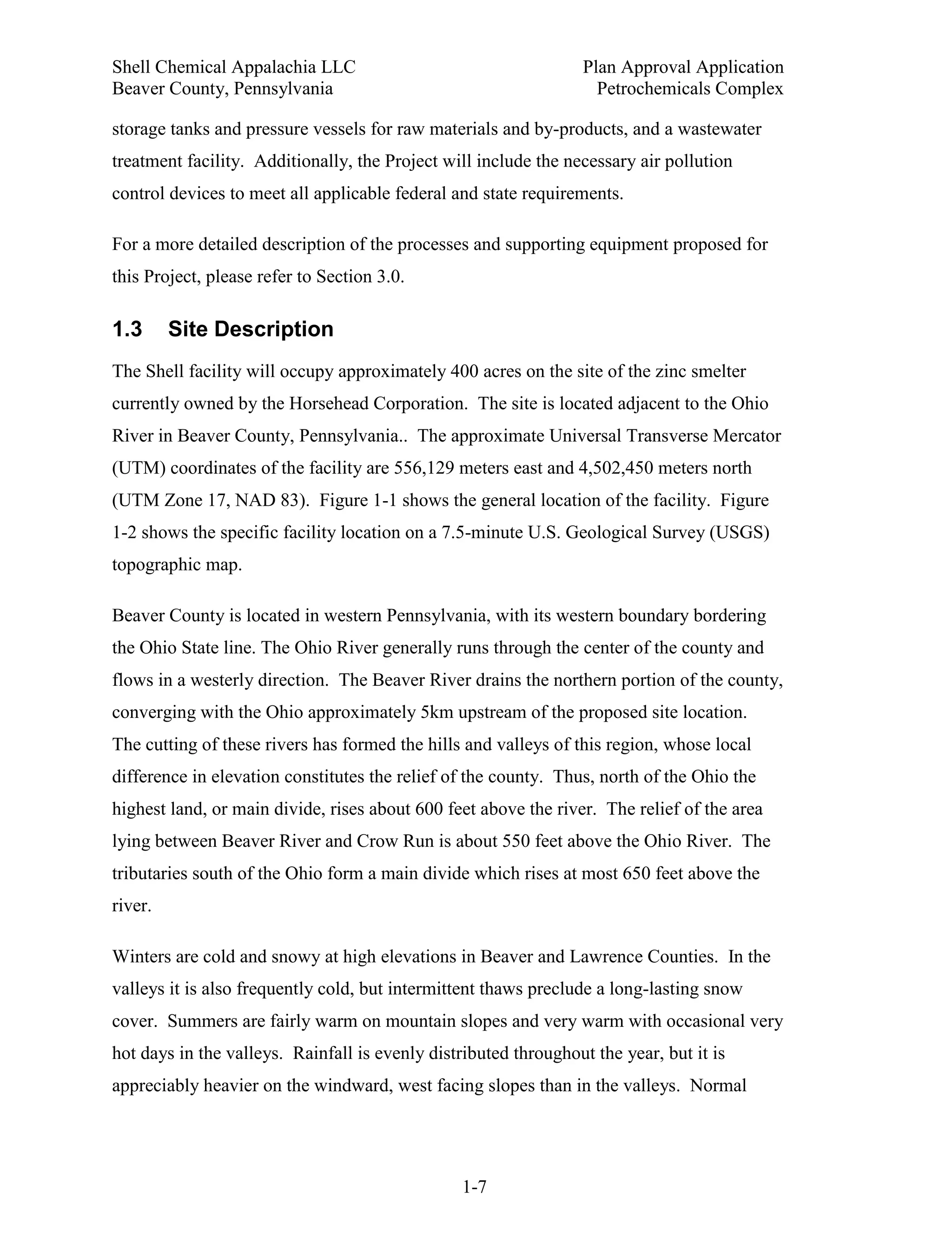 Shell Air Quality Plan Approval application for PA Ethane Cracker Plant ...