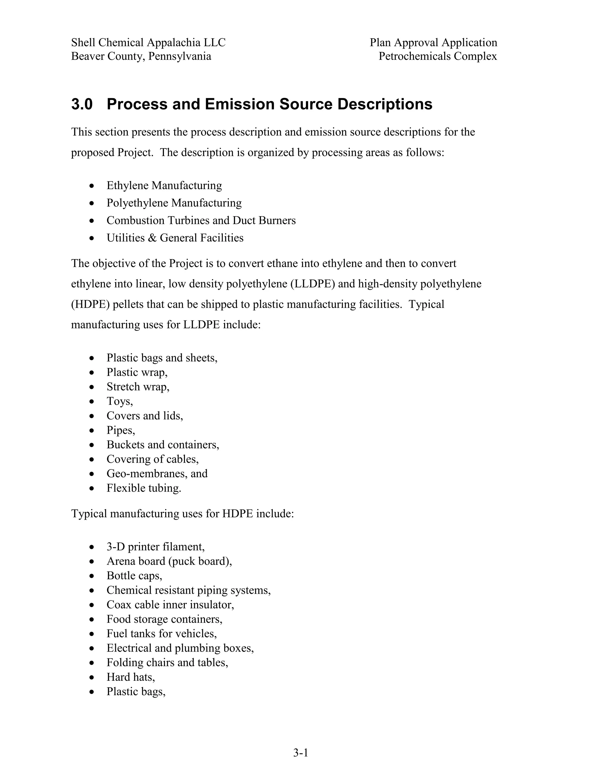 Shell Air Quality Plan Approval application for PA Ethane Cracker Plant ...